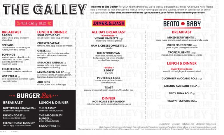 Virgin Voyages Restaurant and Bar Menus (with prices) - Cruise Spotlight