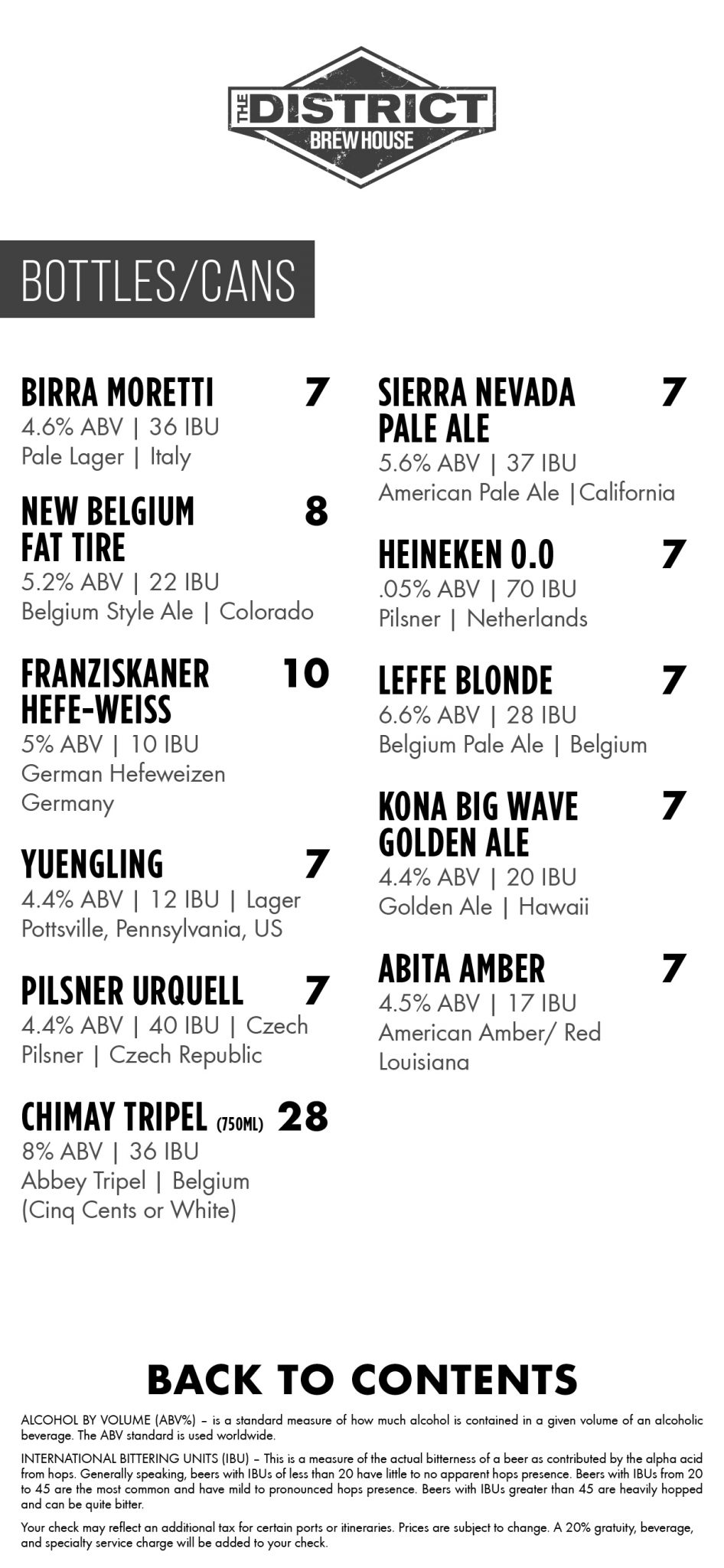 Norwegian Cruise Line Drink Menus and Pricing - Cruise Spotlight