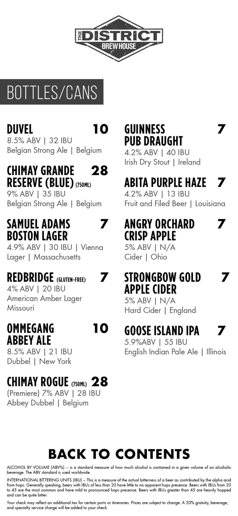 Norwegian Cruise Line Drink Menus and Pricing - Cruise Spotlight