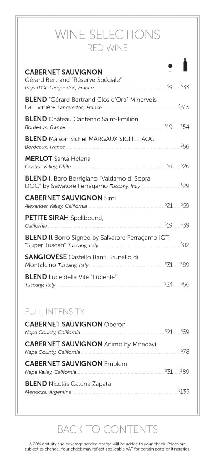 Norwegian Joy Bars (With Menus and Prices) - Cruise Spotlight