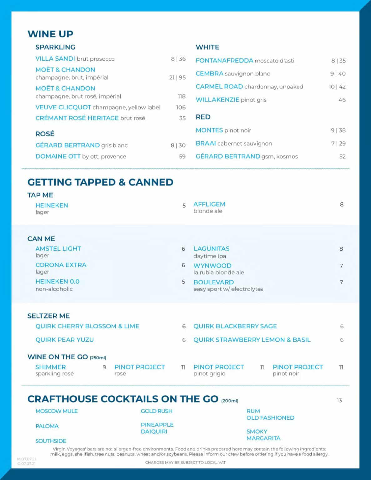 Virgin Voyages Restaurant and Bar Menus (with prices) - Cruise Spotlight Virgin Voyages Restaurant and Bar Menus (with prices) - Cruise Spotlight