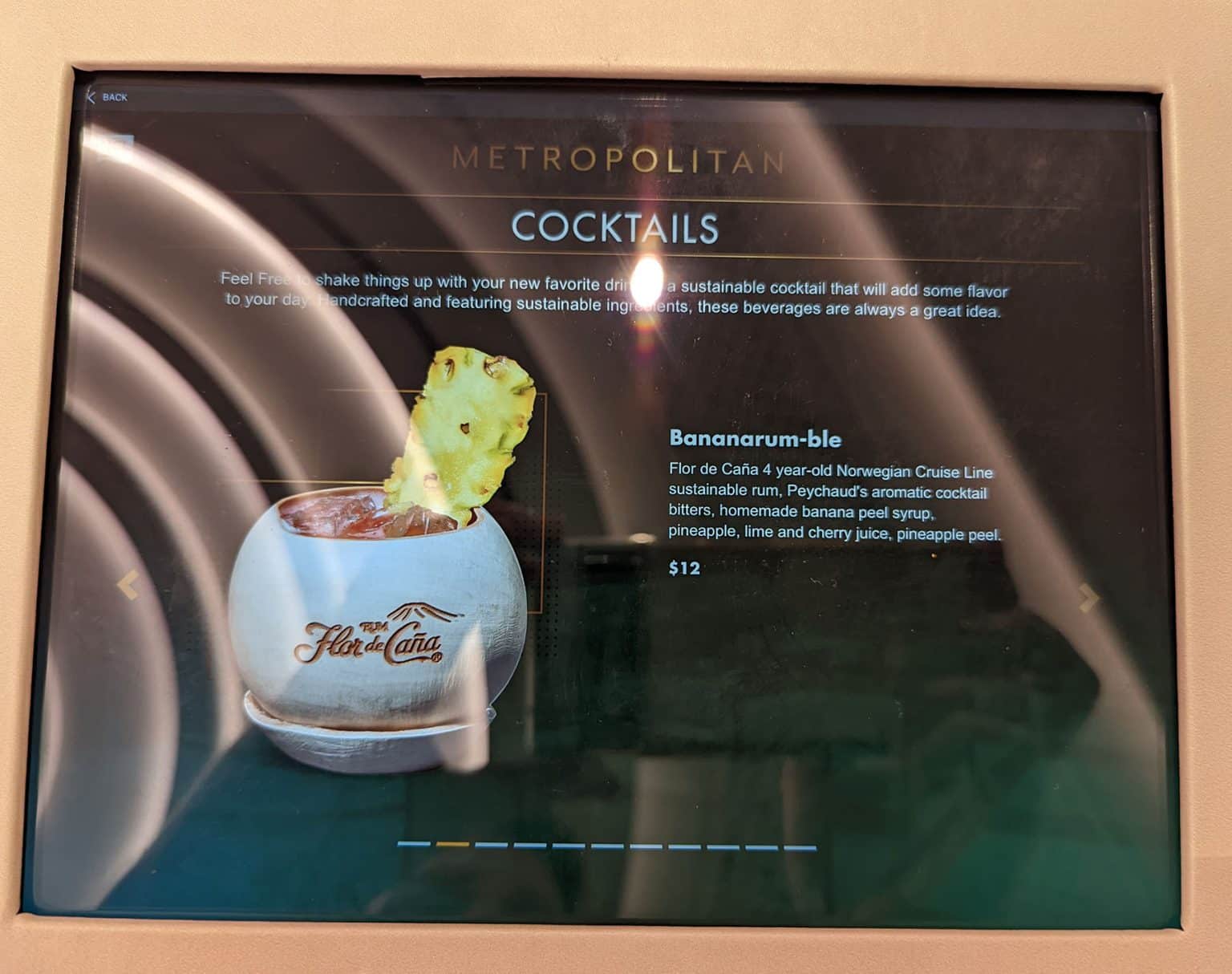 Norwegian Prima Bar Menus - Cruise Spotlight