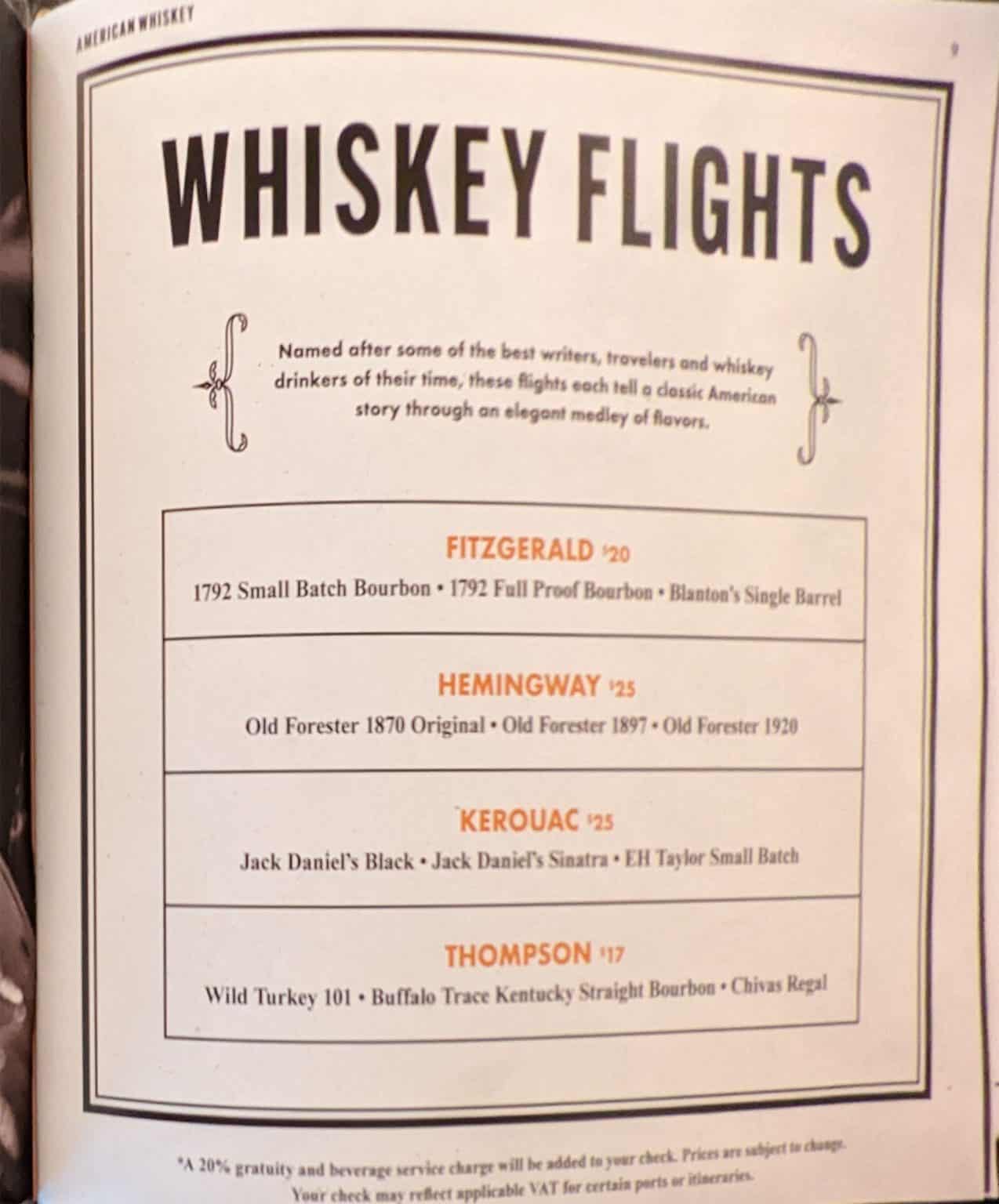 Norwegian Prima Bar Menus - Cruise Spotlight
