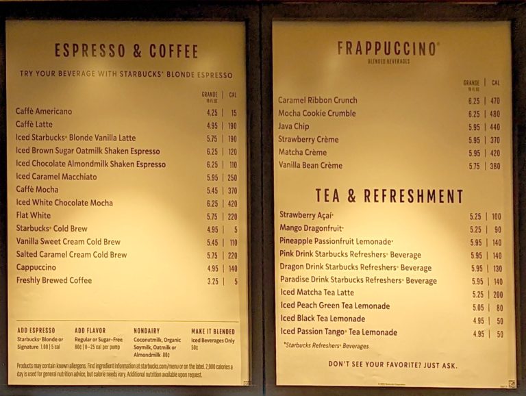 Norwegian Prima Bar Menus - Cruise Spotlight