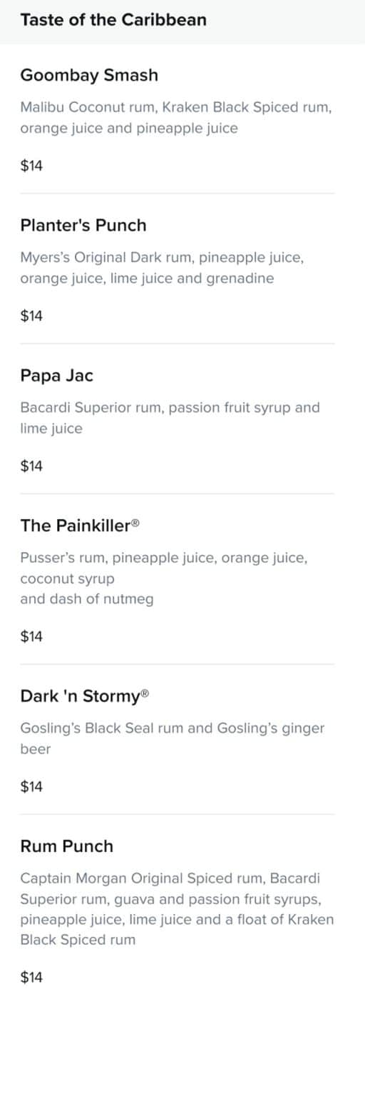 Royal Caribbean Allure of the Seas Bars (With Menus and Prices ...