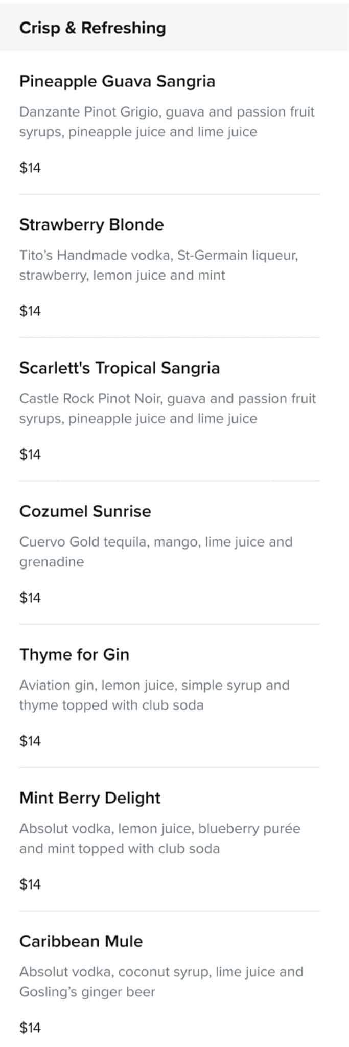 Royal Caribbean Allure of the Seas Bars (With Menus and Prices ...