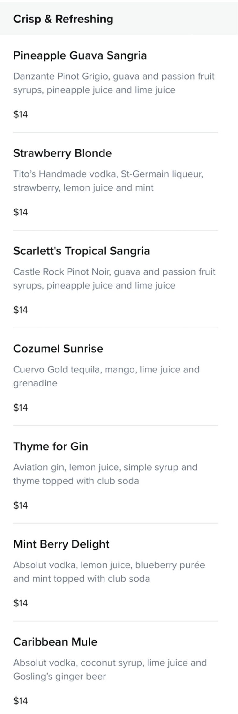 Royal Caribbean Allure of the Seas Bars (With Menus and Prices ...