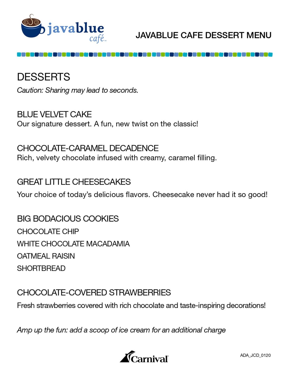 All About Carnival's JavaBlue Cafe - Cruise Spotlight