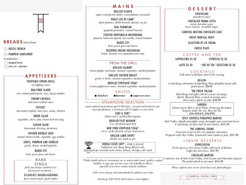 All About Carnival's Main Dining Room - Cruise Spotlight