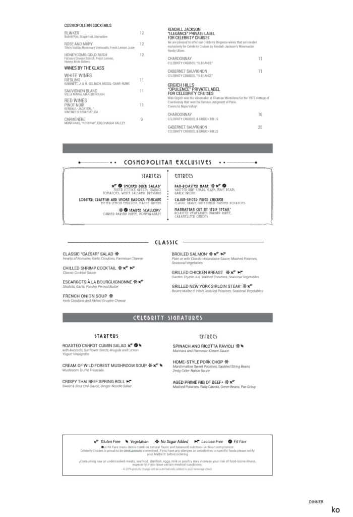 All About Celebrity's Cosmopolitan Restaurant - Cruise Spotlight