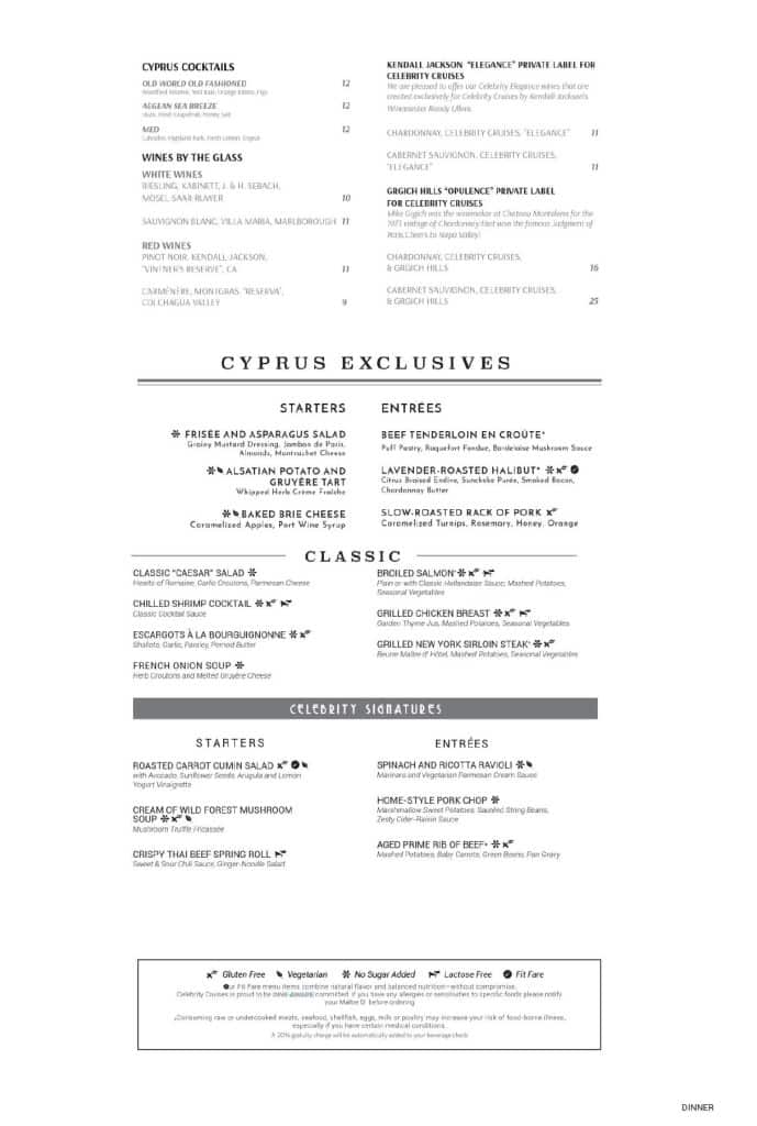 All About Celebrity's Cyprus Restaurant - Cruise Spotlight