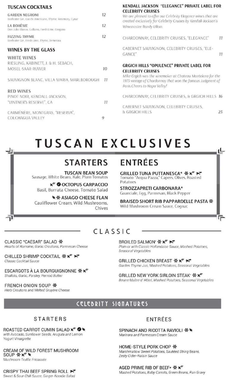 All About Celebrity's Tuscan Restaurant - Cruise Spotlight