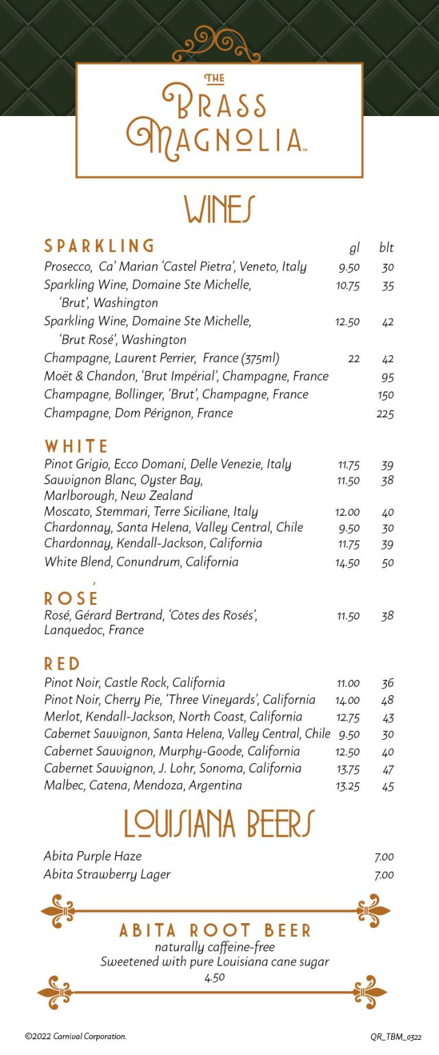 Carnival Drink Menus and Pricing (2025) - Cruise Spotlight