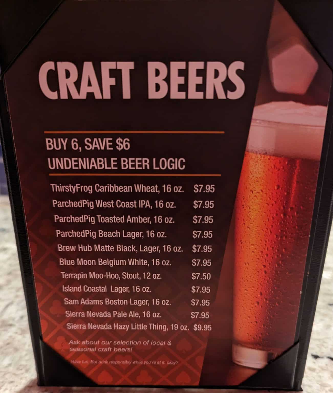 Carnival Glory Bars (With Menus and Prices) - Cruise Spotlight