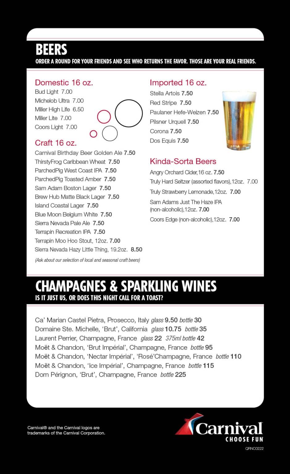 Carnival Breeze Bars (With Menus and Prices) - Cruise Spotlight