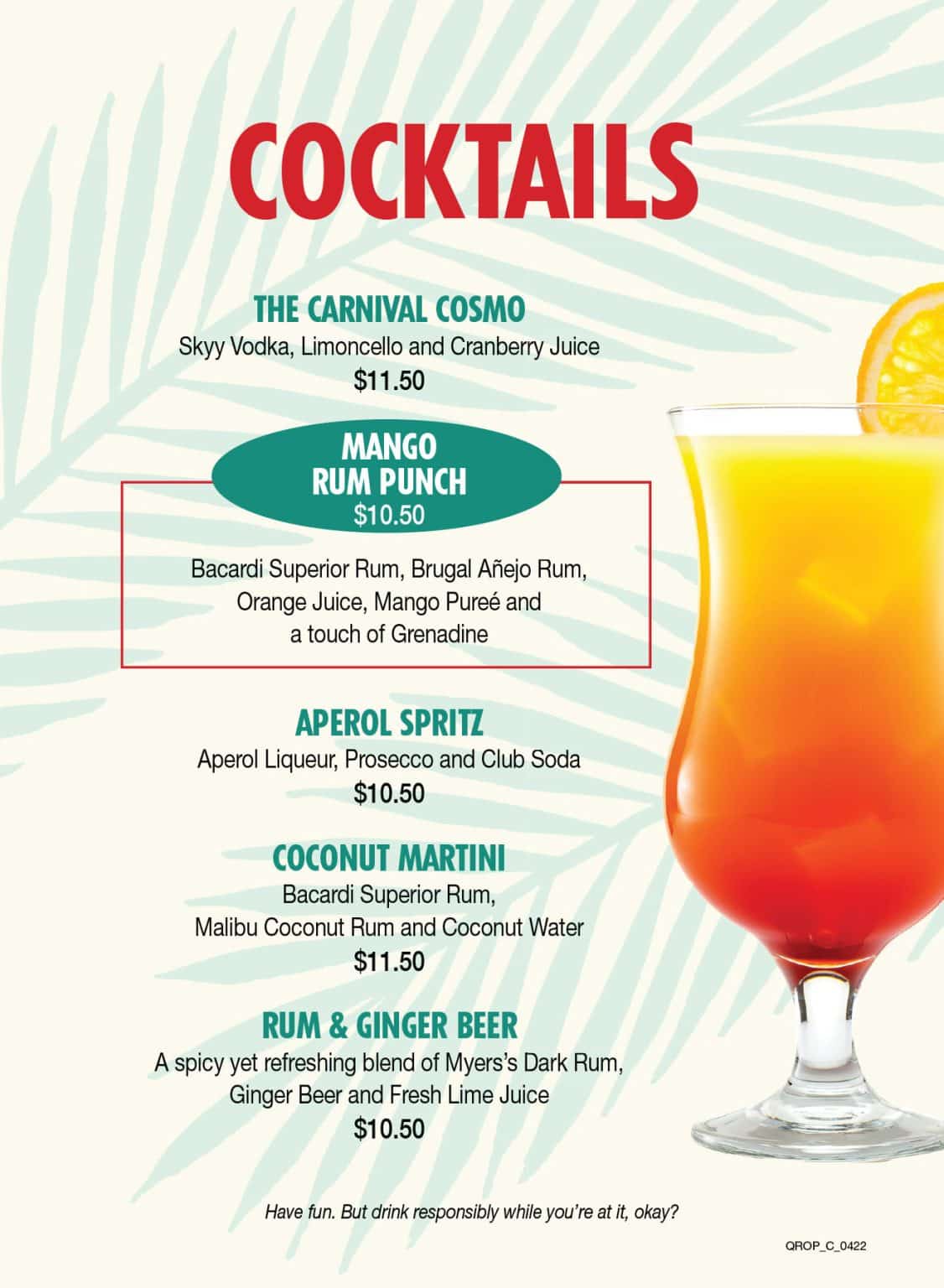 Carnival Horizon Bars (With Menus and Prices) - Cruise Spotlight