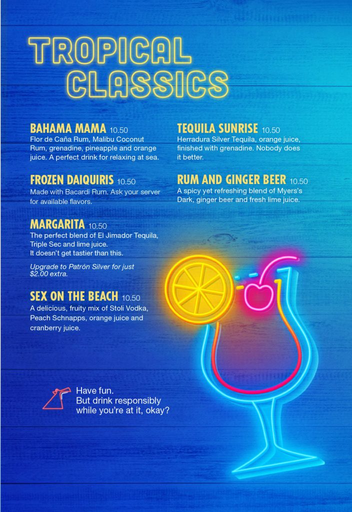 Carnival Freedom Bars (With Menus and Prices) - Cruise Spotlight