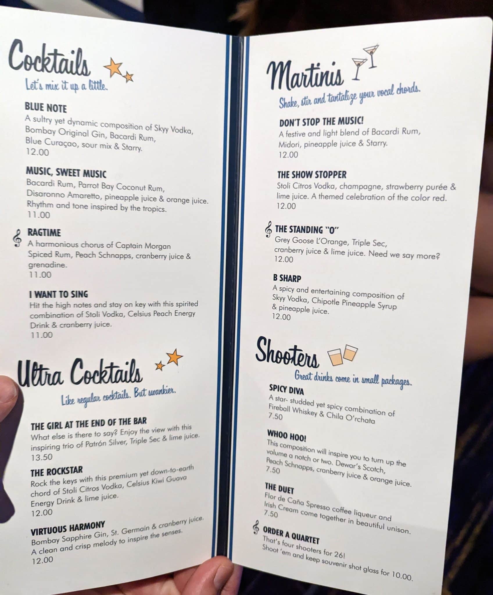 Carnival Conquest Bars (With Menus and Prices) - Cruise Spotlight