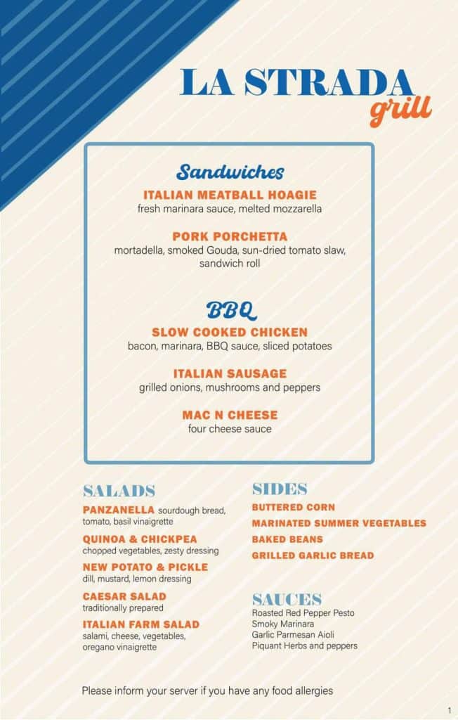 All About Carnival's La Strada Grill - Cruise Spotlight