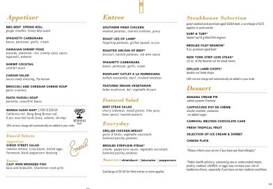 Carnival's New Dining Room Menus Officially Rolling Out - Cruise Spotlight
