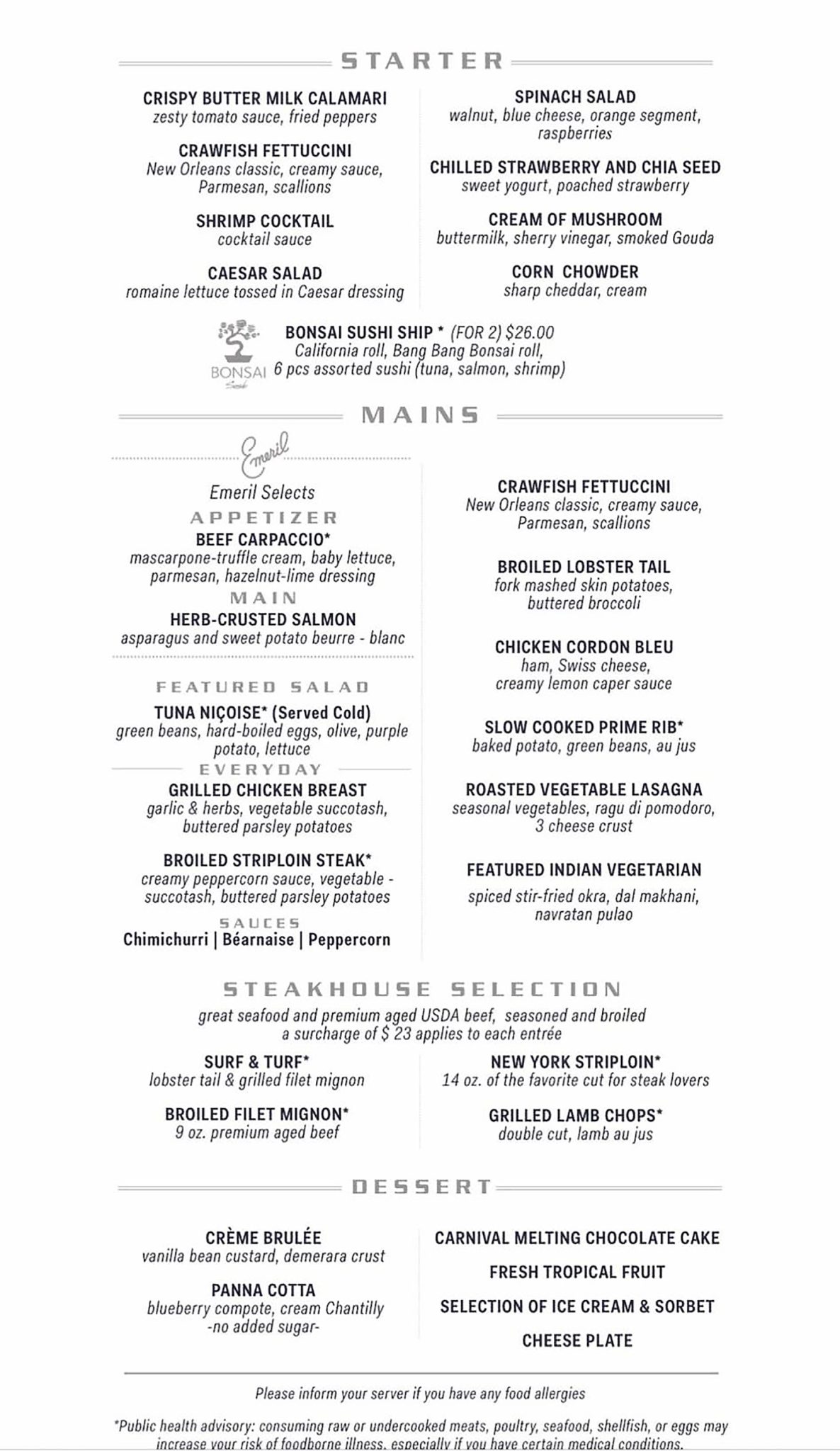 Carnival's New Dining Room Menus Officially Rolling Out - Cruise Spotlight