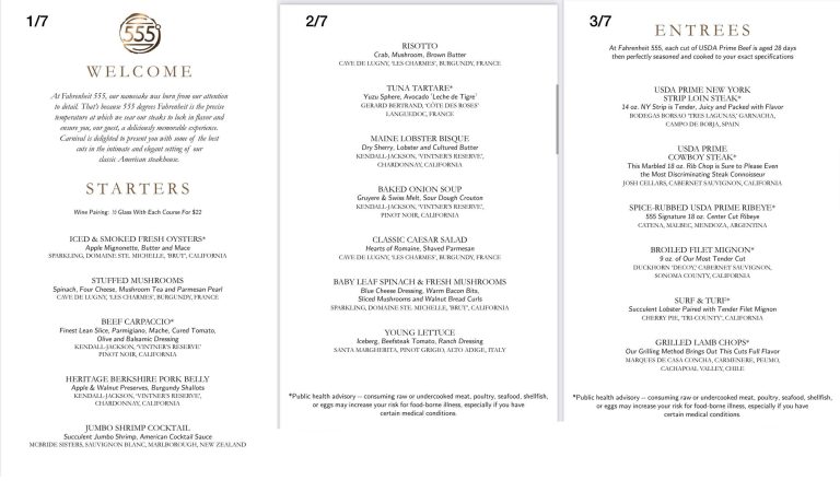 All About Carnival's Fahrenheit 555 Steakhouse - Cruise Spotlight