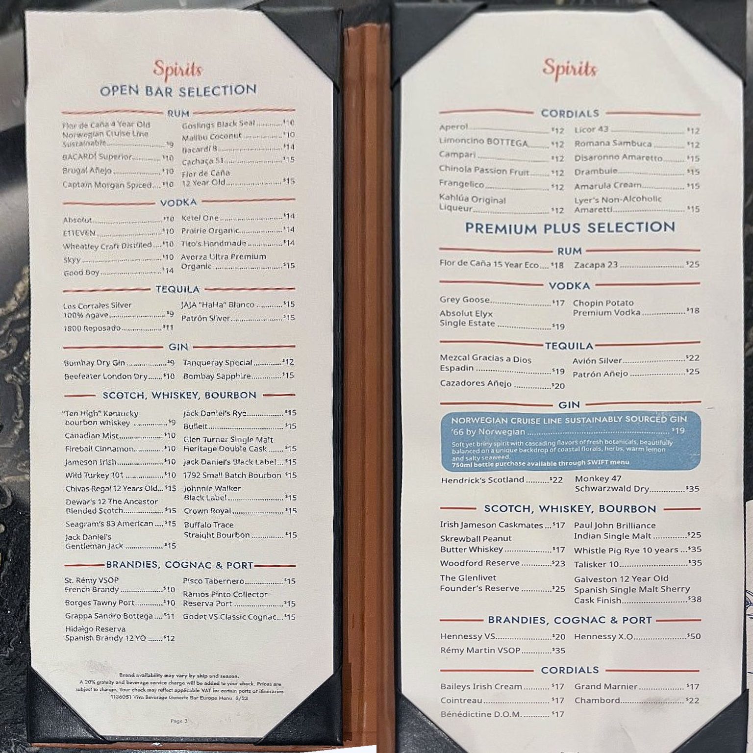 Norwegian Prima Bars (With Menus and Prices) - Cruise Spotlight