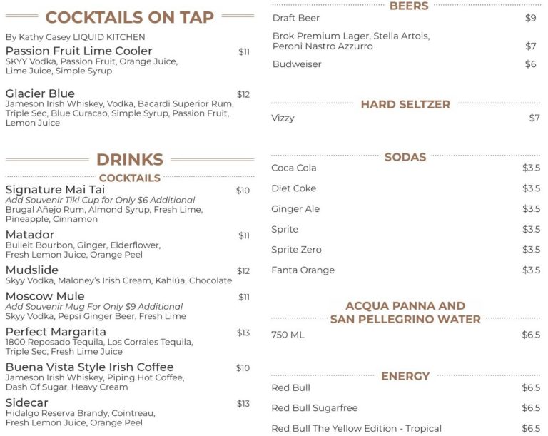 Norwegian Escape Bars (With Menus and Prices) - Cruise Spotlight