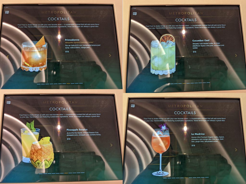 Norwegian Prima Bars (With Menus and Prices) - Cruise Spotlight