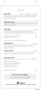 Carnival Glory Bars (With Menus and Prices) - Cruise Spotlight