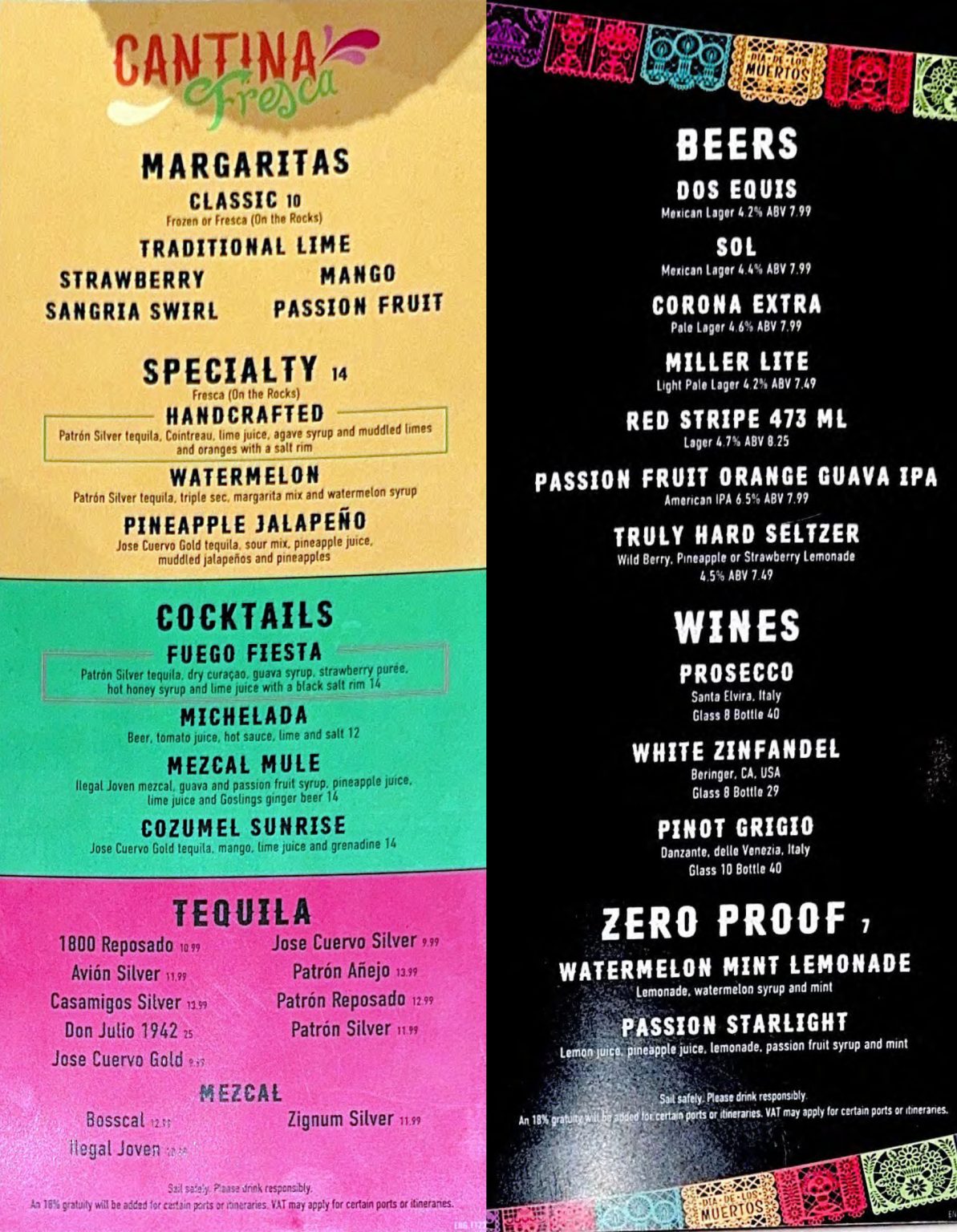 Royal Caribbean Wonder of the Seas Bars (With Menus and Prices ...