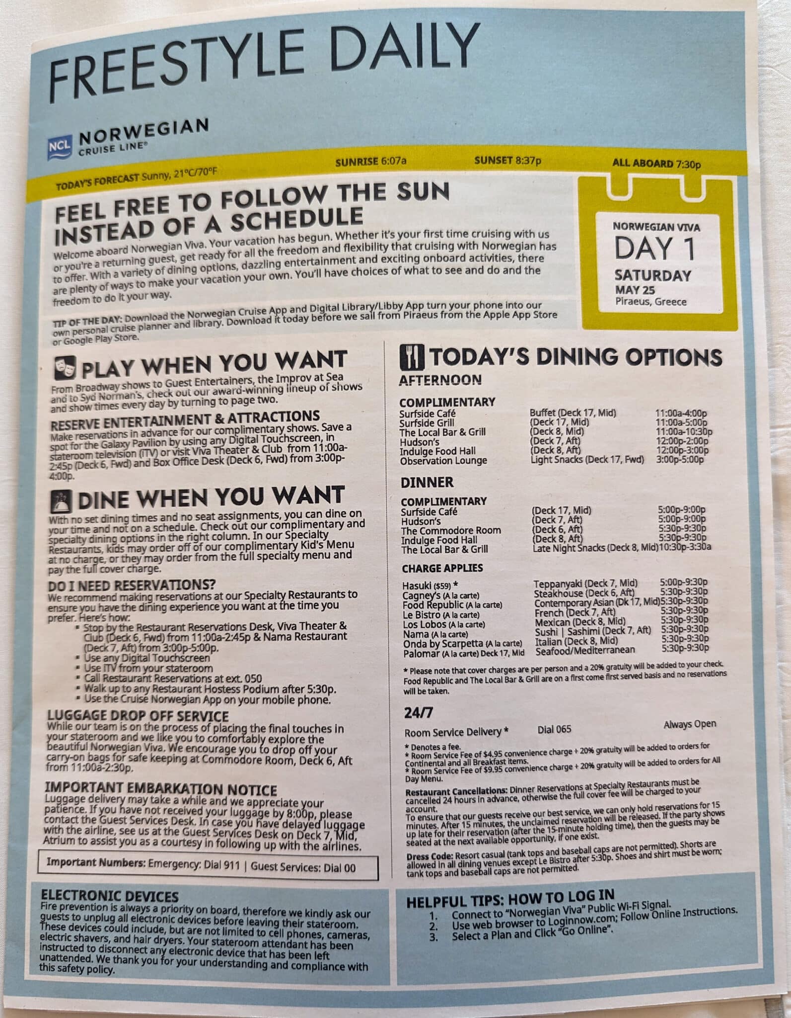 Norwegian Viva Mediterranean Cruise Blog - Day 1 - Boarding in Athens ...