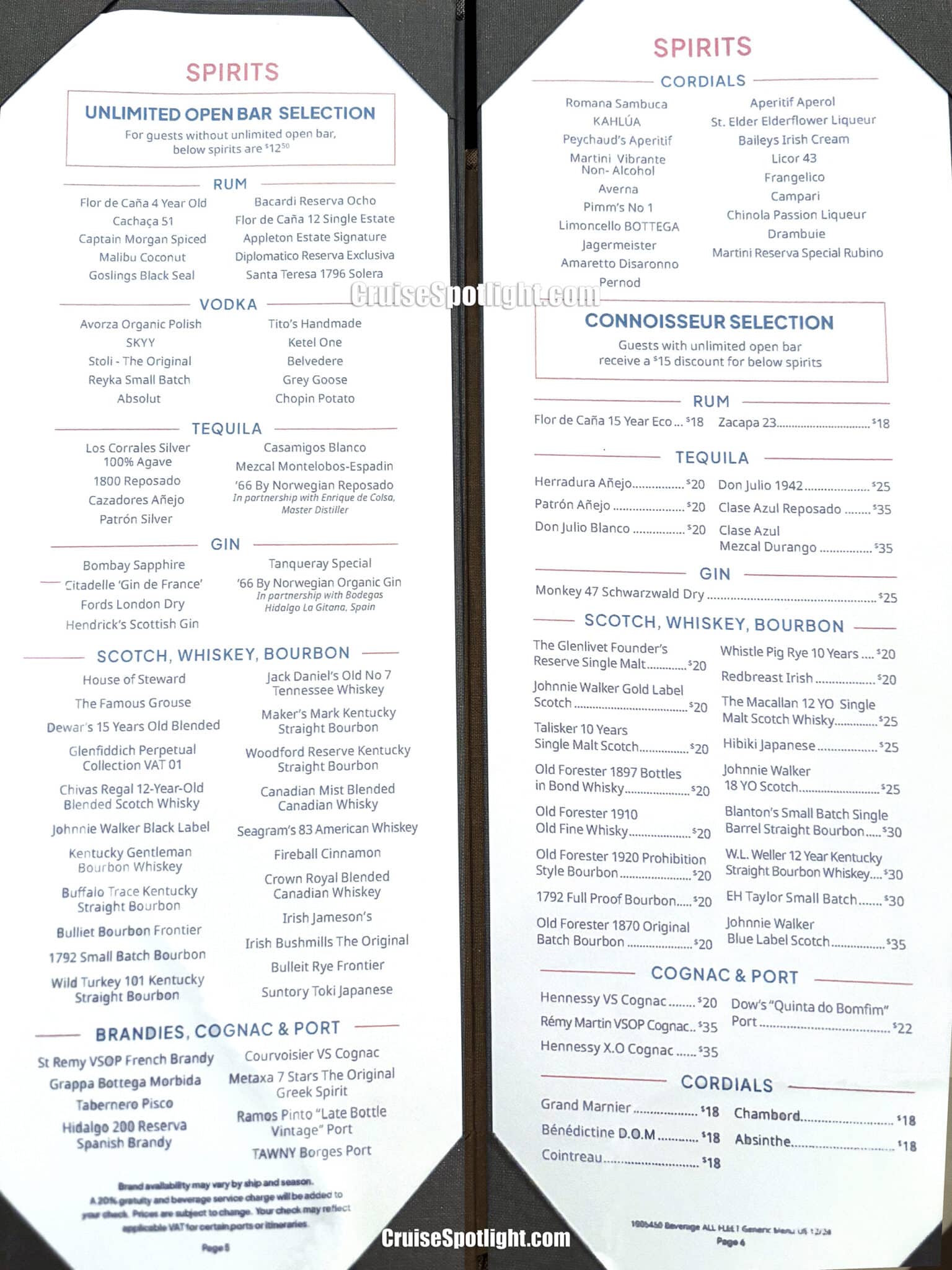 Norwegian Epic Bars (With Menus and Prices) - Cruise Spotlight