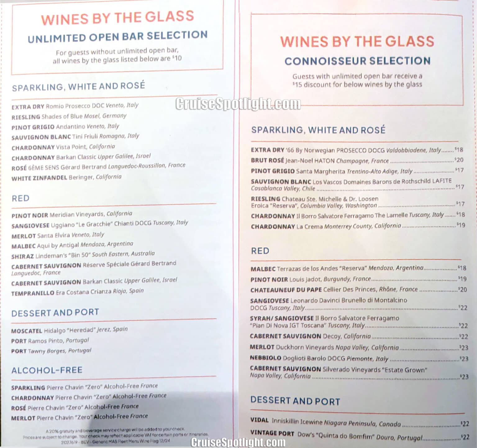 Norwegian Epic Bars (With Menus and Prices) - Cruise Spotlight