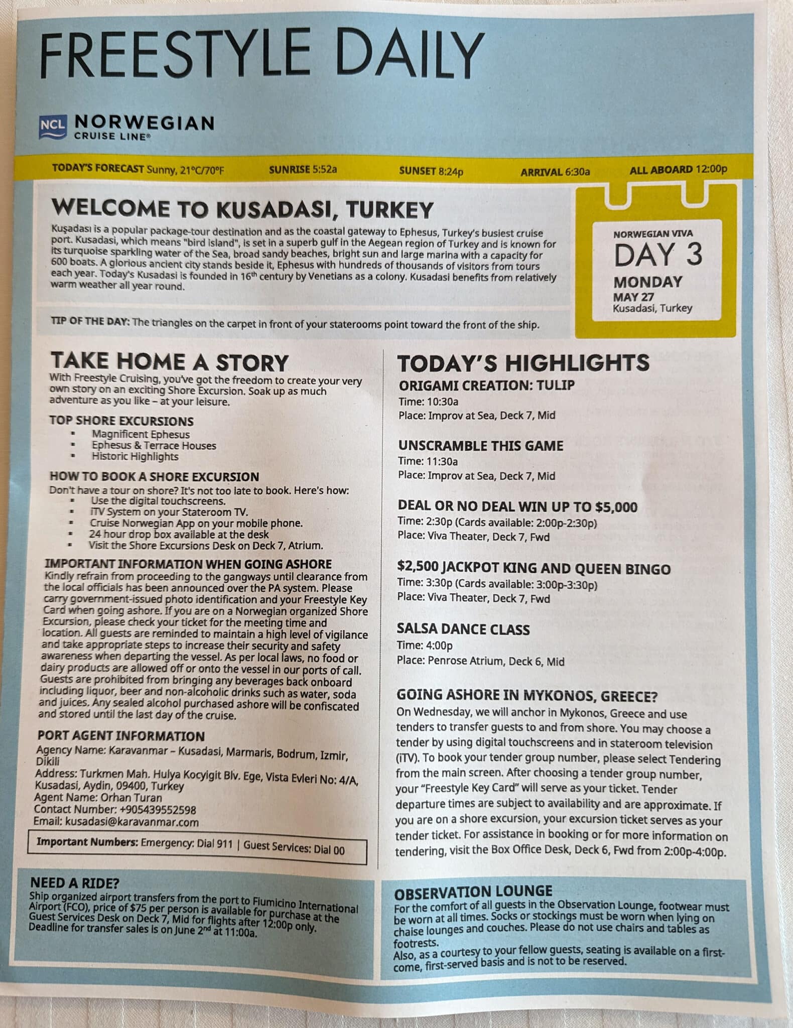 Norwegian Viva Mediterranean Cruise Blog - Day 3 - Kusadasi - Cruise Spotlight