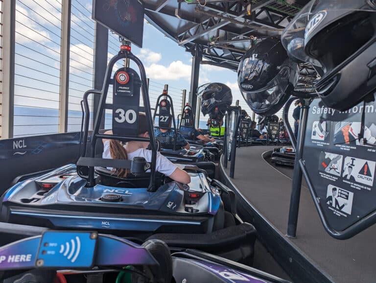 Zooming Around A Race Track on a Norwegian Cruise Ship - Cruise Spotlight