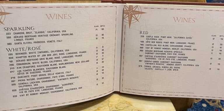 Royal Caribbean Ovation of the Seas Bars (With Menus and Prices ...