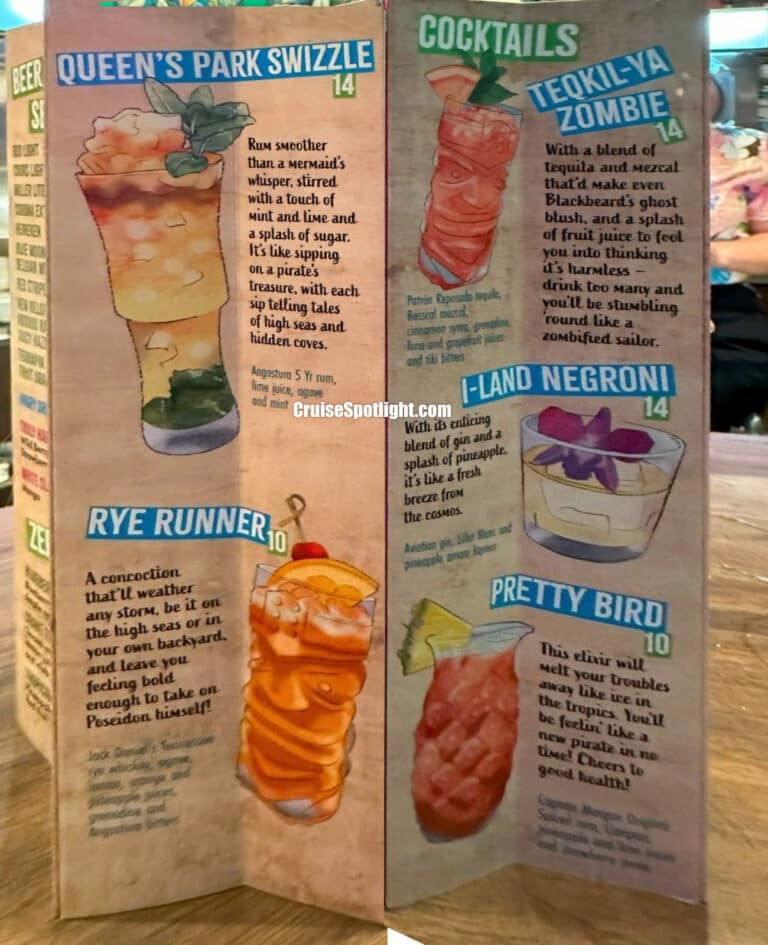 Royal Caribbean Allure of the Seas Bars (With Menus and Prices ...