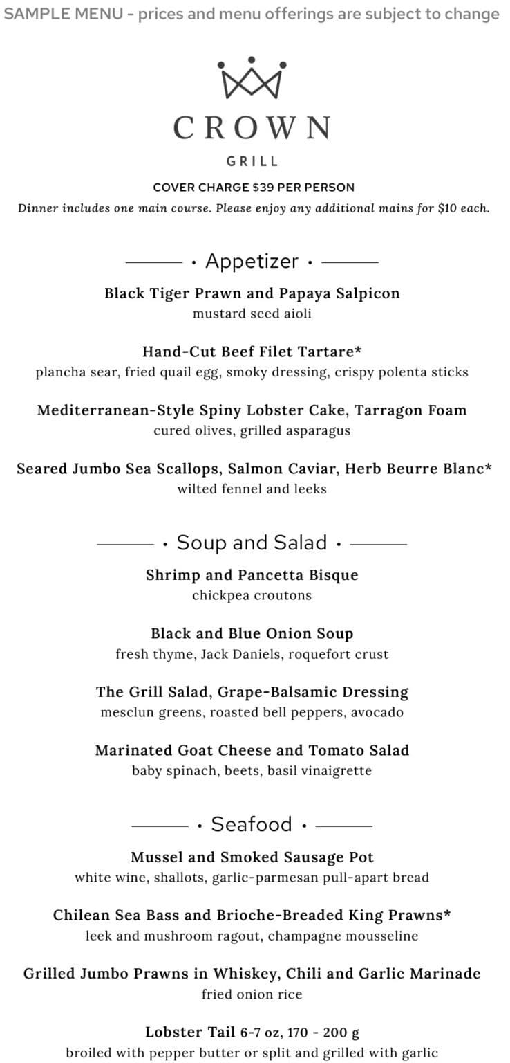 All About Princess Cruises' Crown Grill - Cruise Spotlight