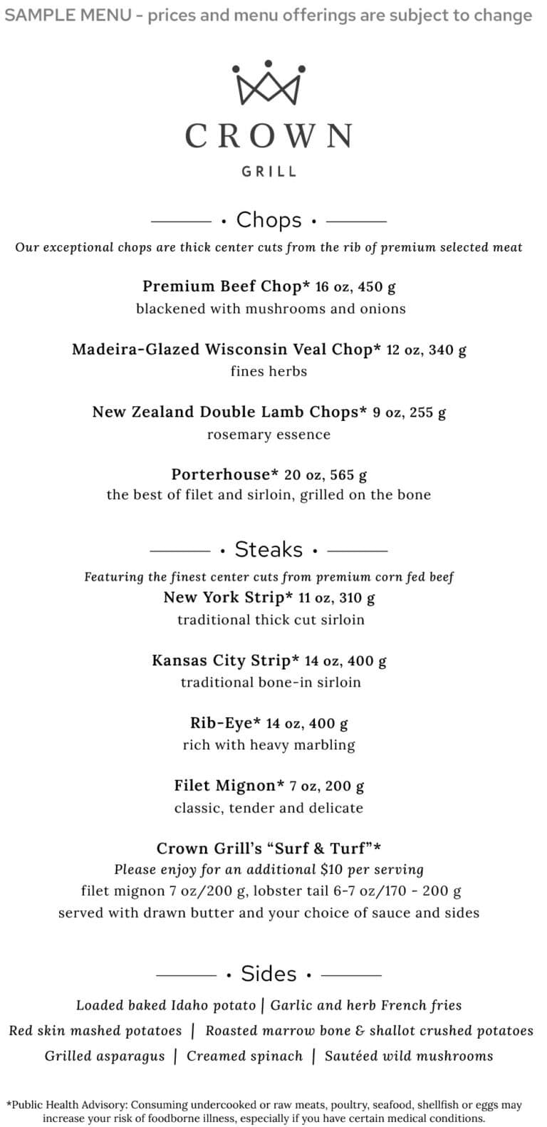 All About Princess Cruises' Crown Grill - Cruise Spotlight