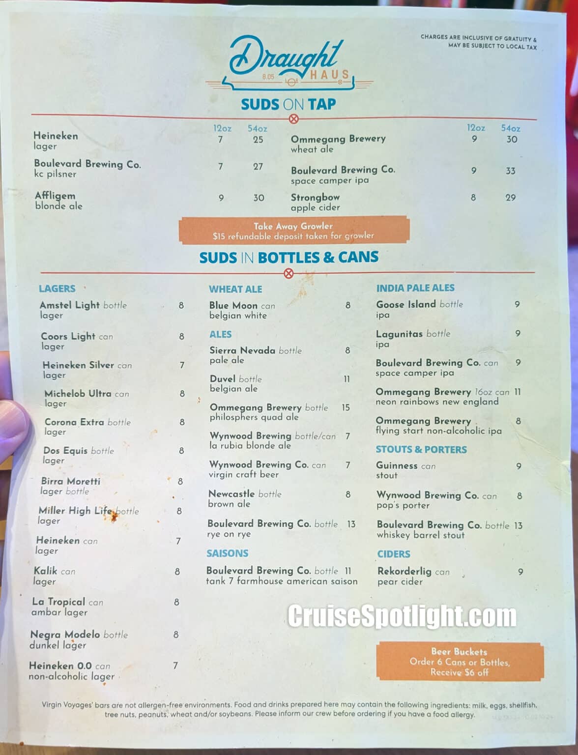 Virgin Voyages Valiant Lady Bars (With Menus and Prices) - Cruise Spotlight