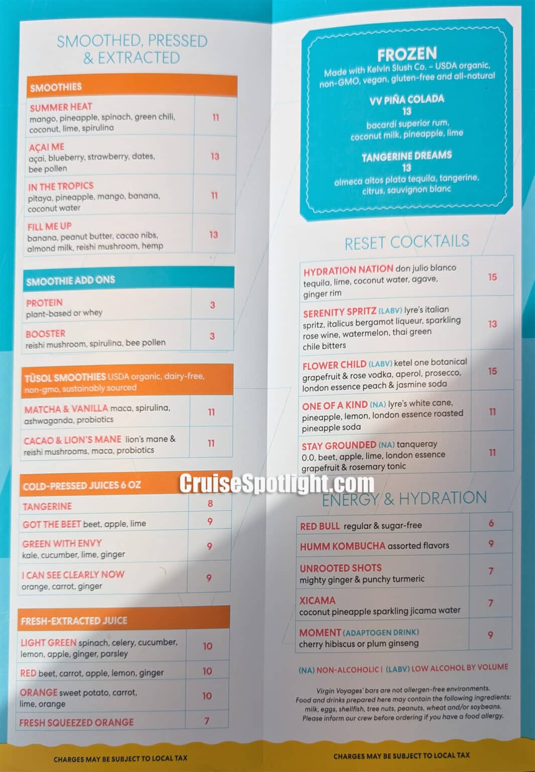 Virgin Voyages Valiant Lady Bars (With Menus and Prices) - Cruise Spotlight
