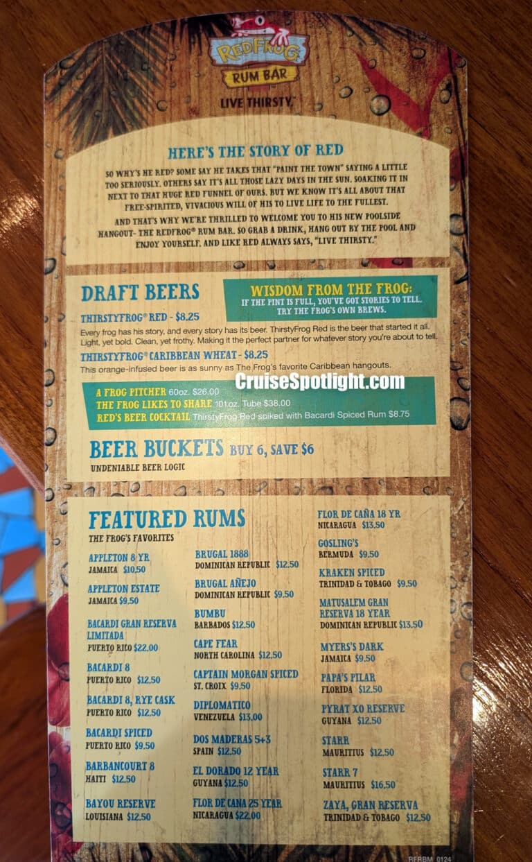 Carnival Magic Bars (With Menus and Prices) - Cruise Spotlight