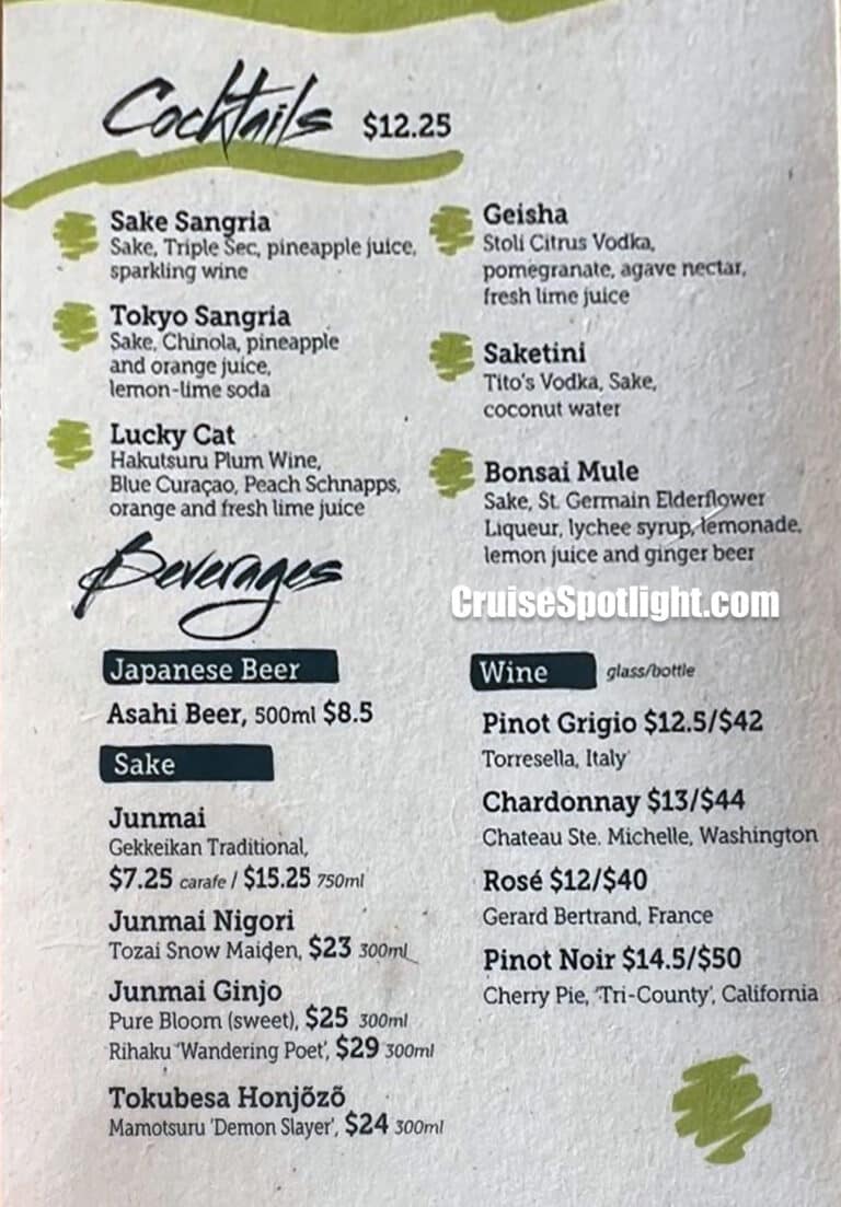 Carnival Drink Menus and Pricing (2026) - Cruise Spotlight