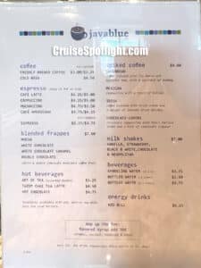 Carnival Firenze Bars (With Menus and Prices) - Cruise Spotlight
