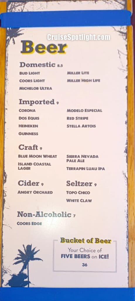Margaritaville at Sea Islander Bars (With Menus and Prices) - Cruise ...