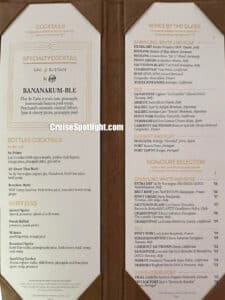 Norwegian Prima Bars (With Menus and Prices) - Cruise Spotlight