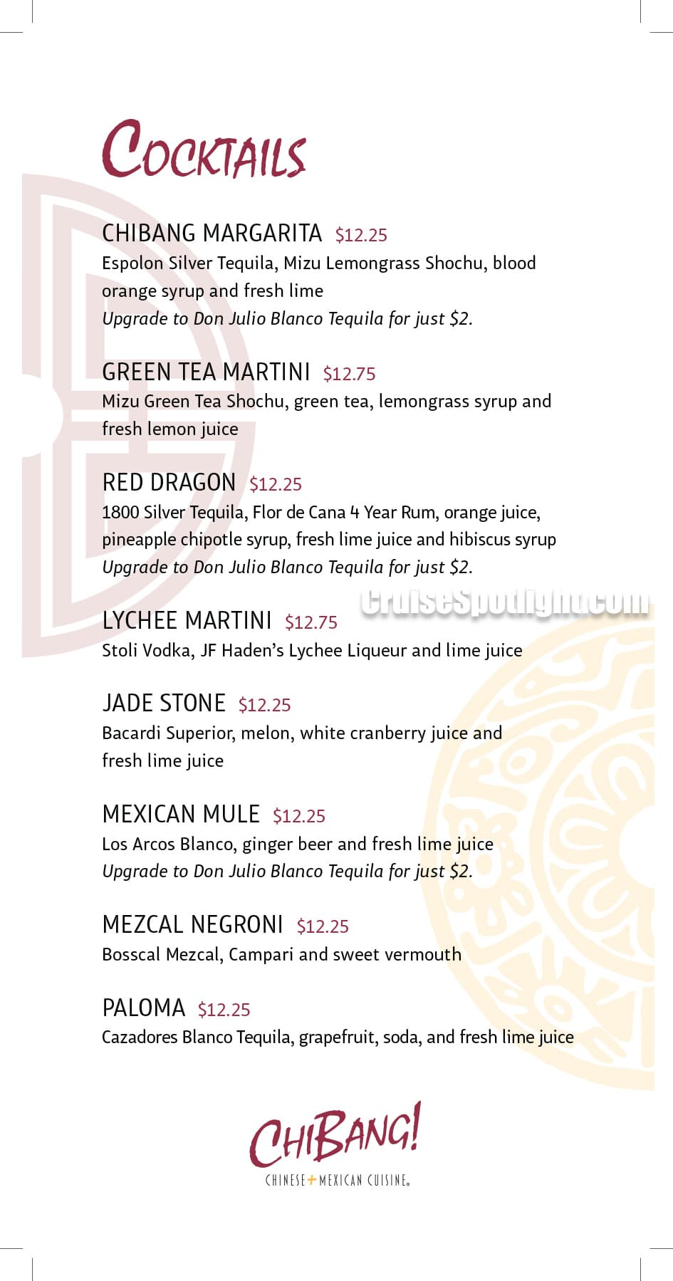 Carnival Drink Menus and Pricing (2026) - Cruise Spotlight