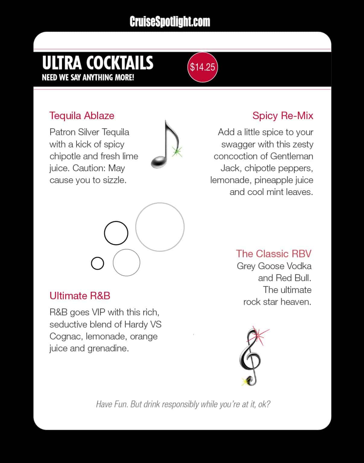 Carnival Splendor Bars (With Menus and Prices) - Cruise Spotlight