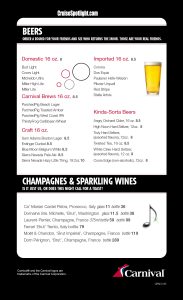 Carnival Luminosa Bars (With Menus and Prices) - Cruise Spotlight